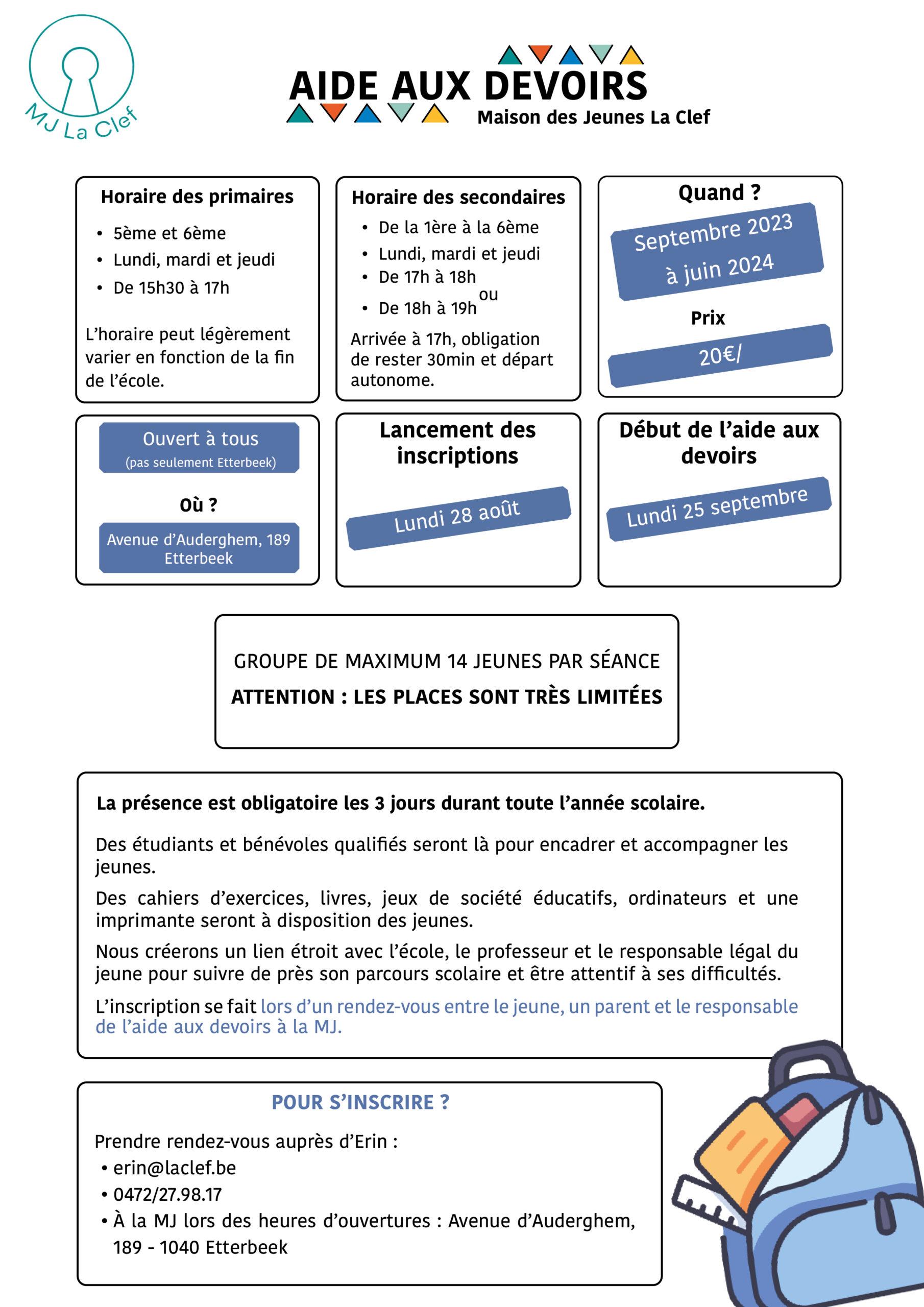 Aide aux devoirs – La Clef